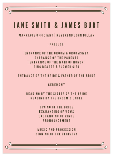 Western Wedding Programs