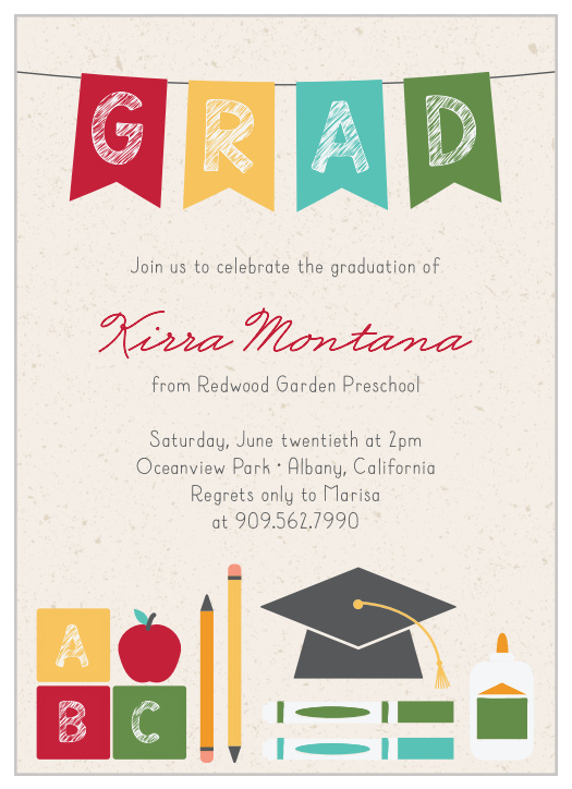 Preschool Graduation Invitation Template