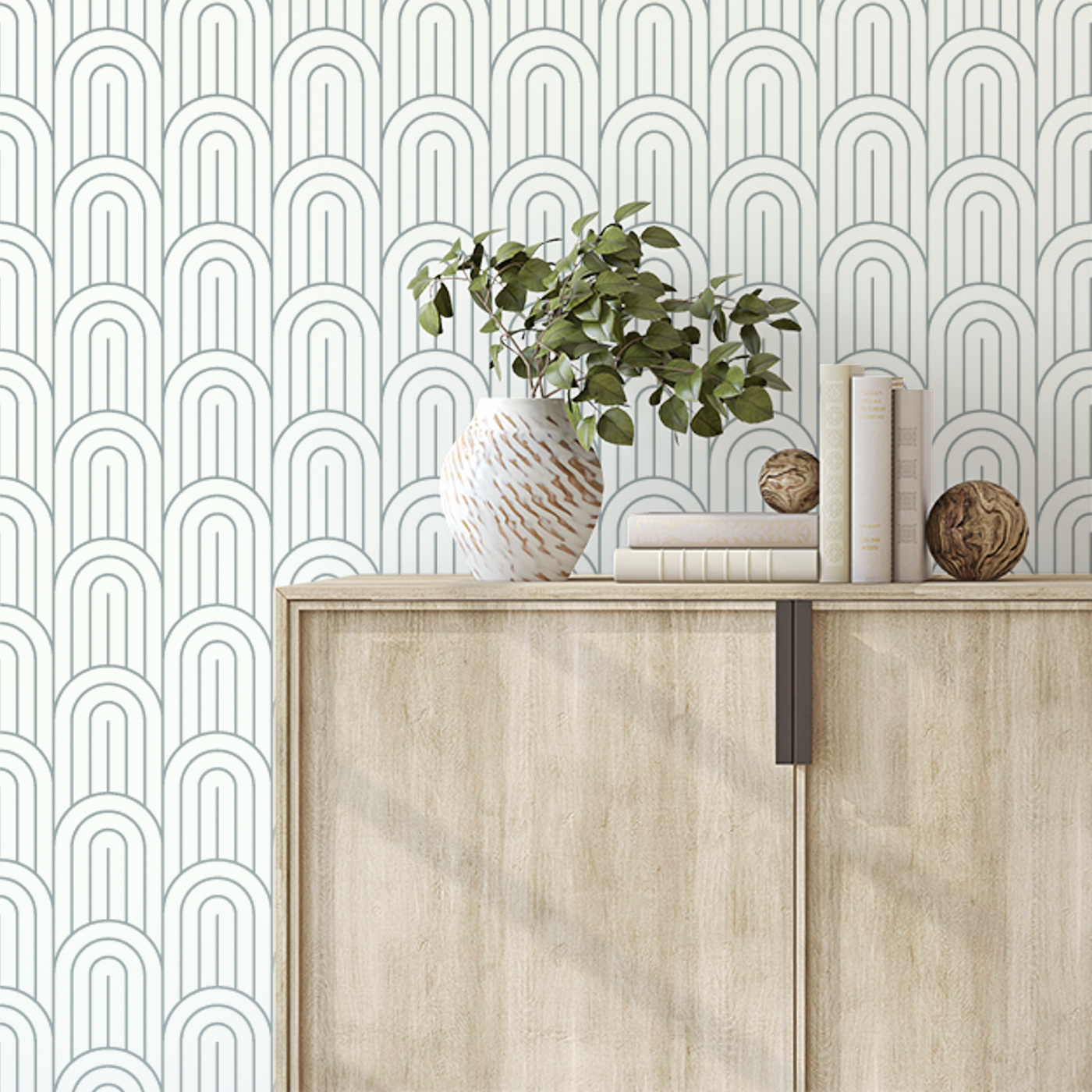 Deco Waves Peel And Stick Removable Wallpaper | Love vs. Design
