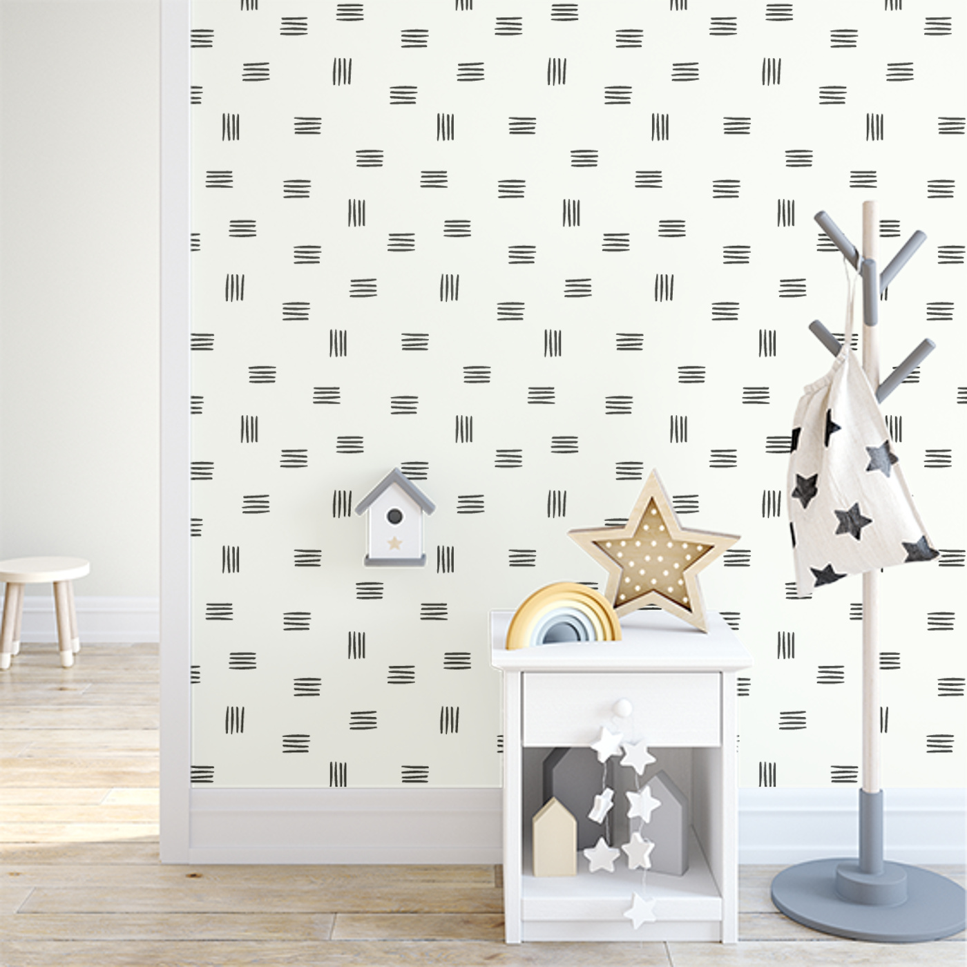 Dashes Stacked Peel And Stick Removable Wallpaper | Love vs. Design