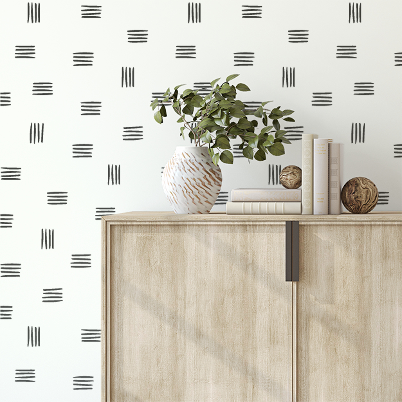 Dashes Stacked Peel And Stick Removable Wallpaper | Love vs. Design