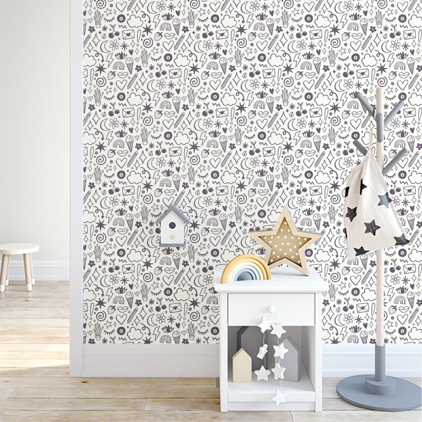 Doodle Art Peel and Stick Wallpaper | Love vs. Design