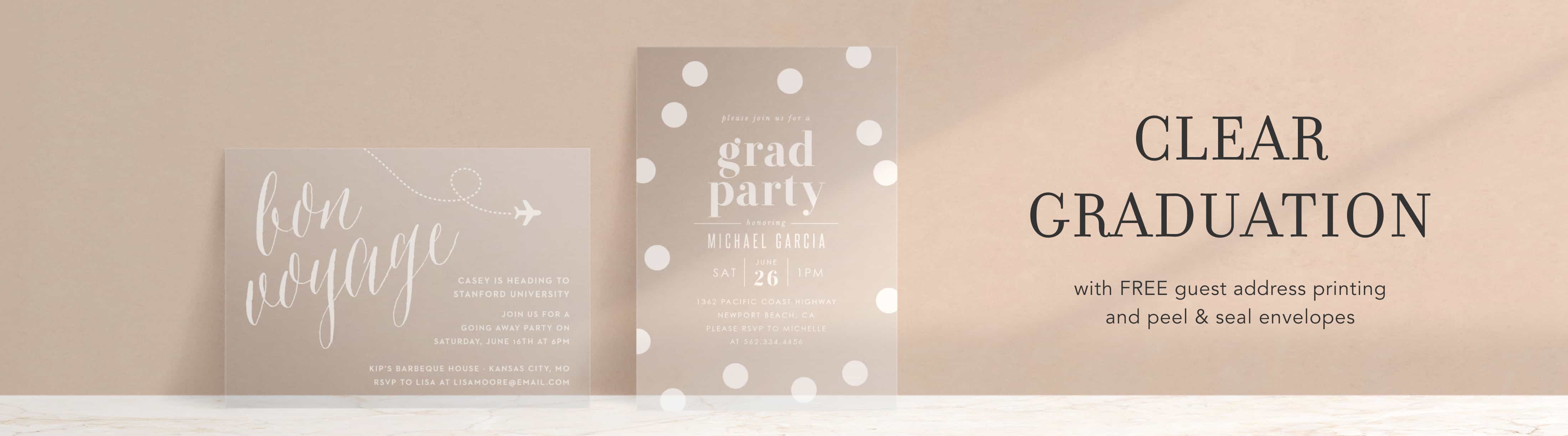 Clear Graduation Invitations and Announcements by Basic Invite