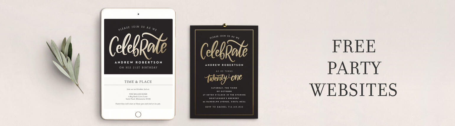 100% Free Party Websites | Match Your Colors & Style! - Basic Invite