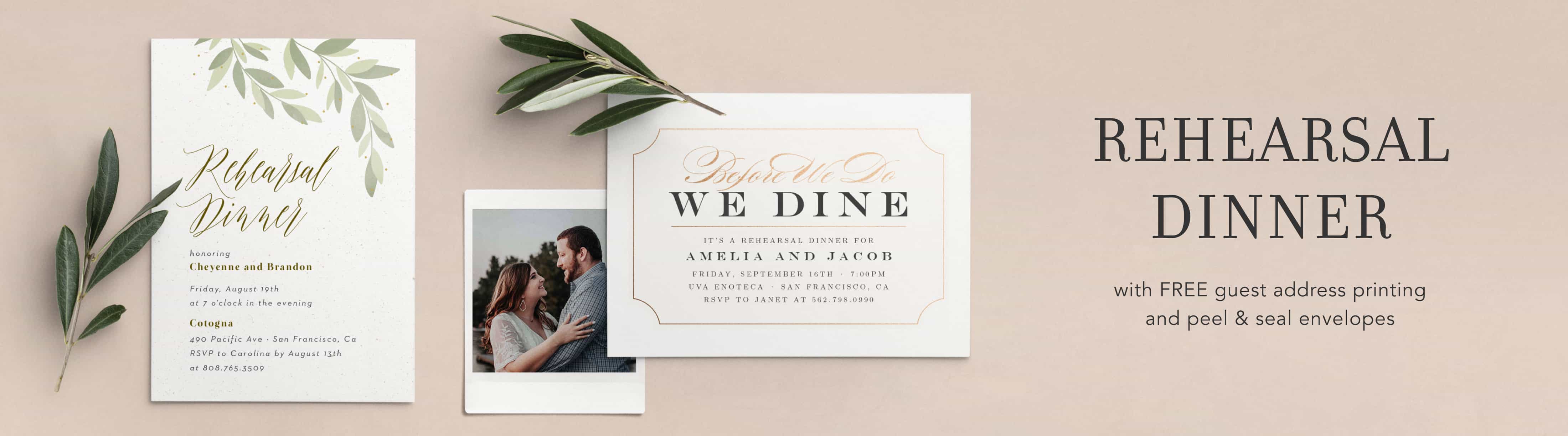 Rehearsal Dinner Invitations | Match Your Color & Style Free!