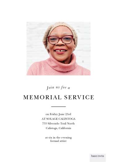 In Loving Memory Memorial Announcements by Basic Invite